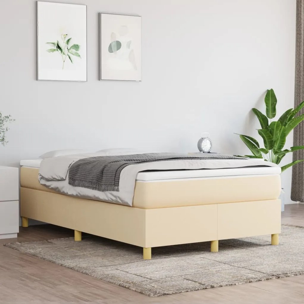 Rám postele s boxspringem krémový 120 x 200 cm textil 3120950