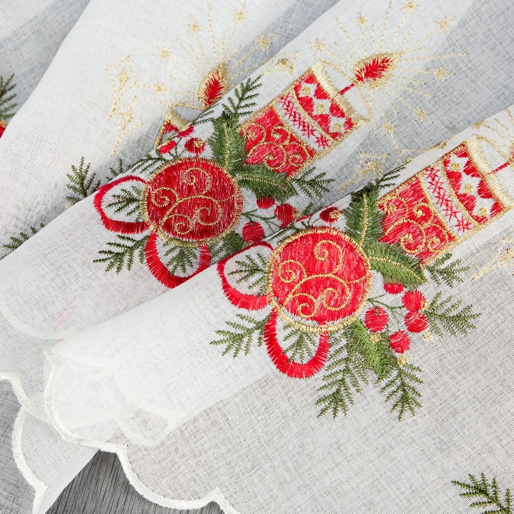 KRÁTKÁ ZÁCLONA NA POUTKÁCH XMAS15 145X40 CM VZOROVANÁ