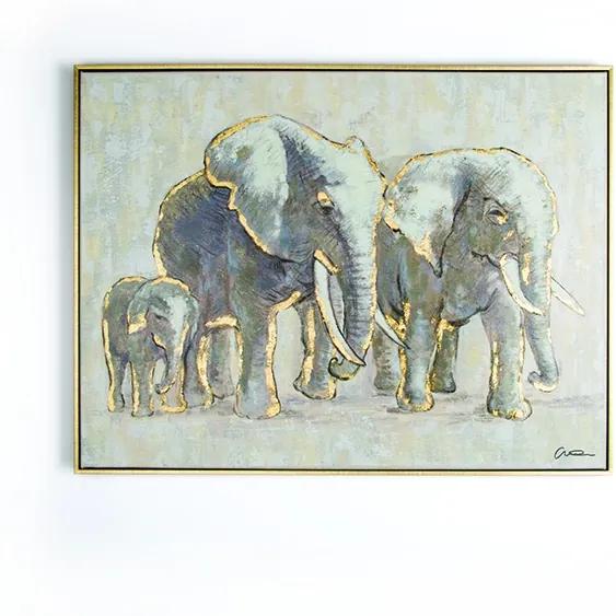 Graham &amp; Brown Obraz 102415, Metallic Elephant Family Handpainted, Wall Art, Graham Brown