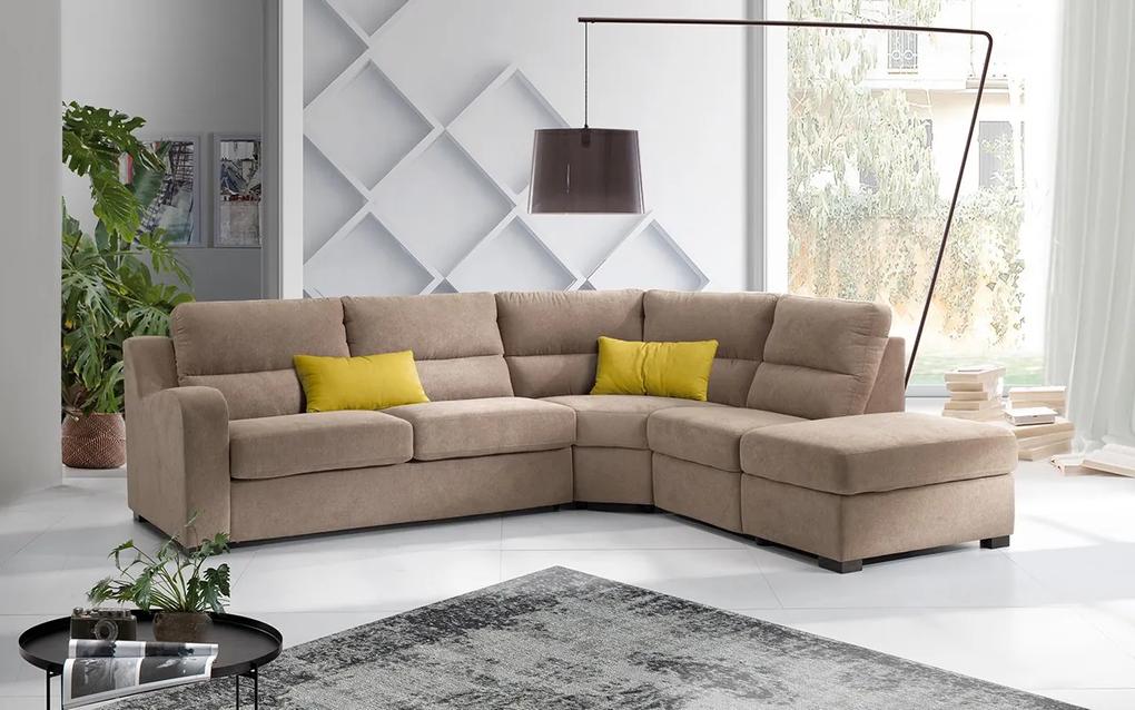 Pregio Italia sofa&relax Polohovací pohovka SHERATON Provedení: 2 místná + lehátko, Vzorník látek: tekno fibra 04 hazelnut