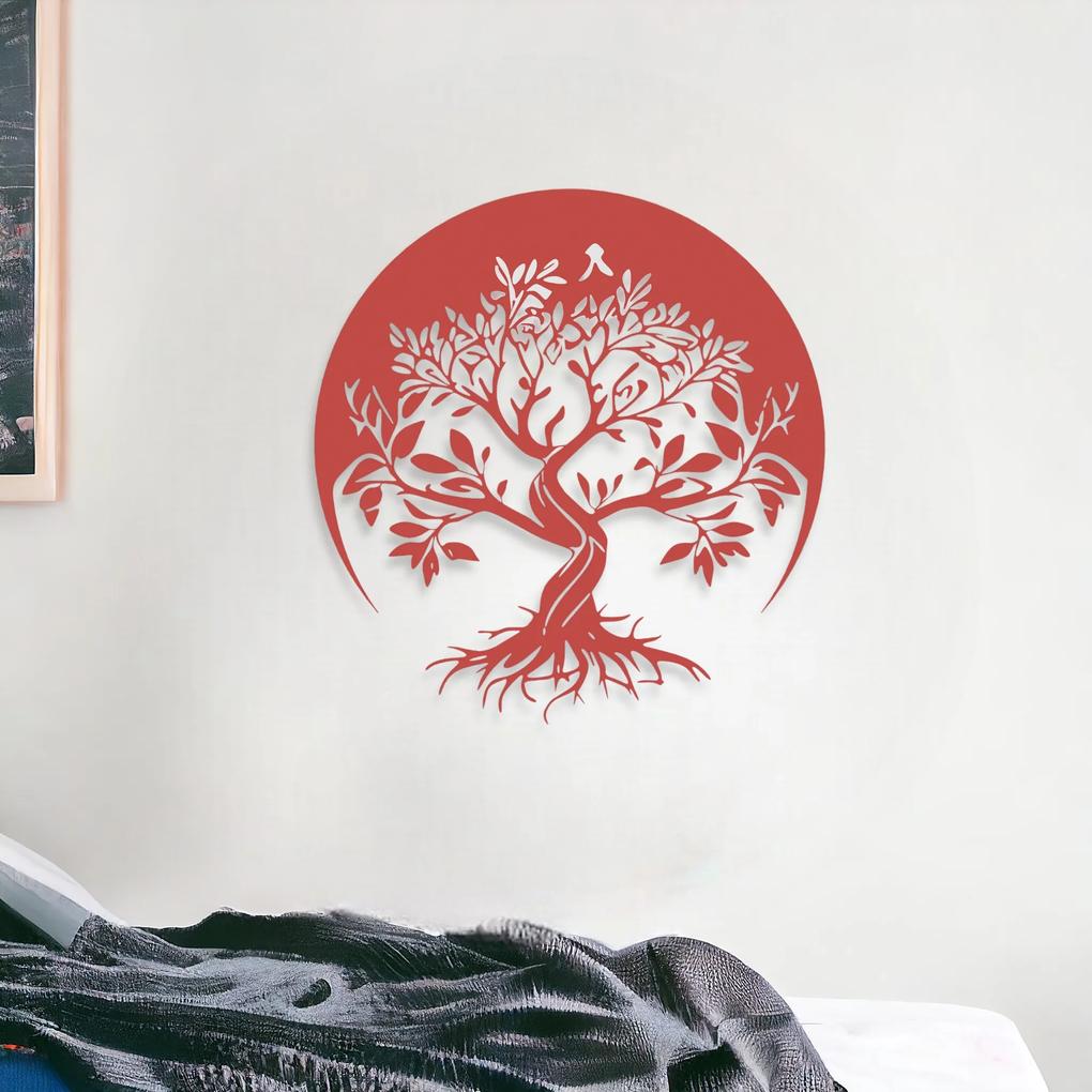 Strom života 15 - kovový obraz na zeď Velikost: 125cm, Barva: Red