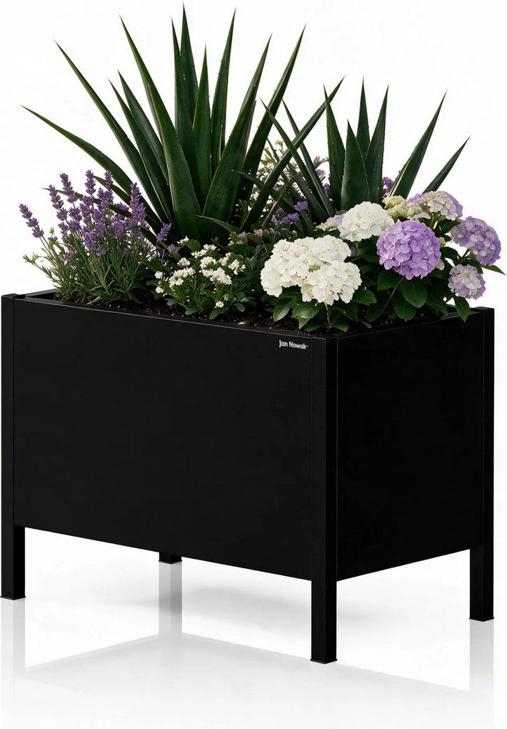 Velký černý kovový kryt na květináč: DAISY 500 x 400 x 300 mm