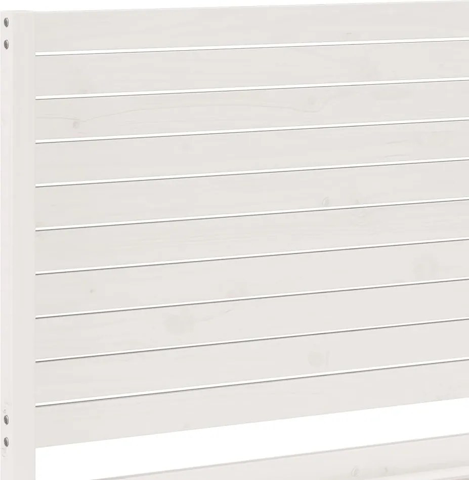 Prodloužený rám postele bez matrace bílý 180 x 220 cm masiv 3309318