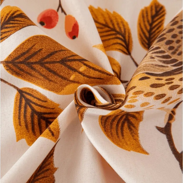 Prostěradlo z mikrovlákna BIRDS PUMPKIN hnědé 90x200 cm