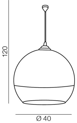Industriální lustr Silver Ball 40