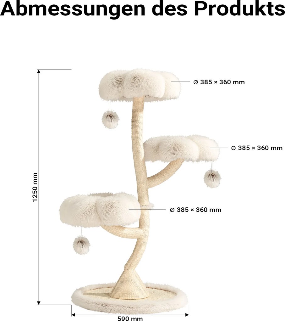 Škrabadlo pro kočky fudajo – 59 cm, 125 cm, 15 kg (65611)