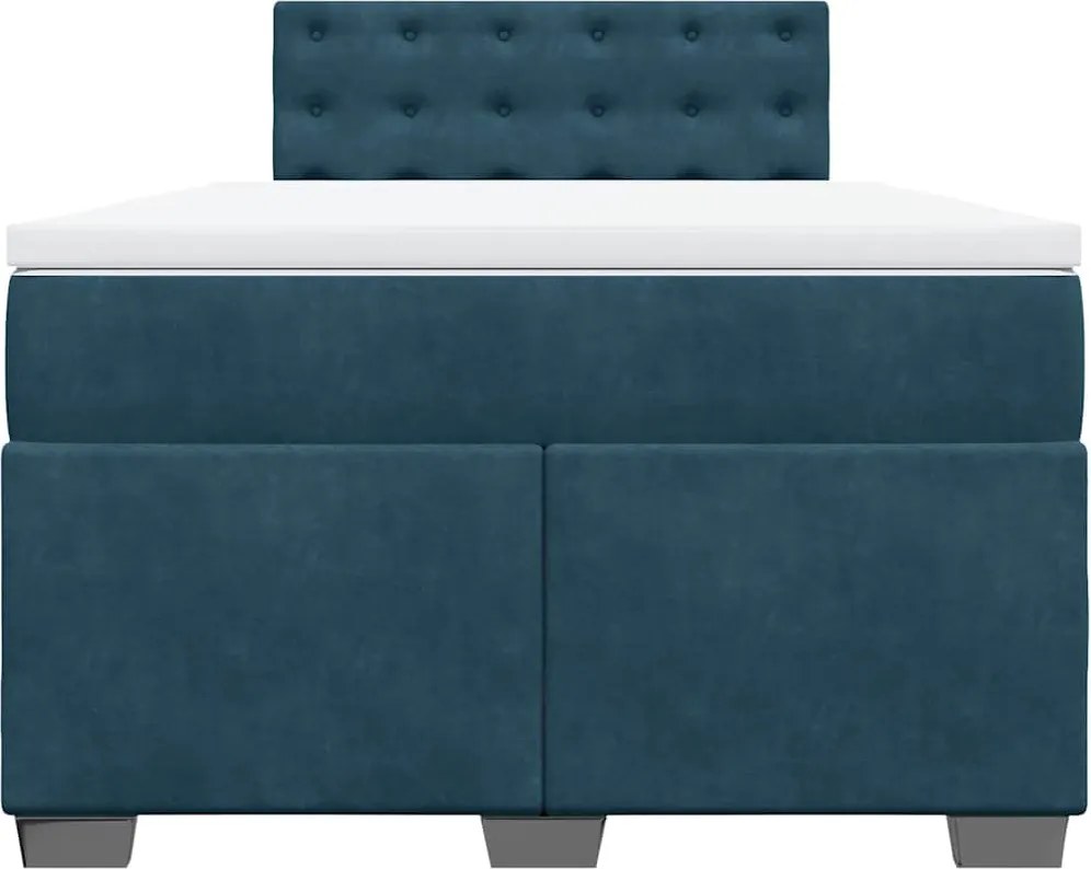 Box spring postel s matrací modrá 120 x 190 cm samet 3288574