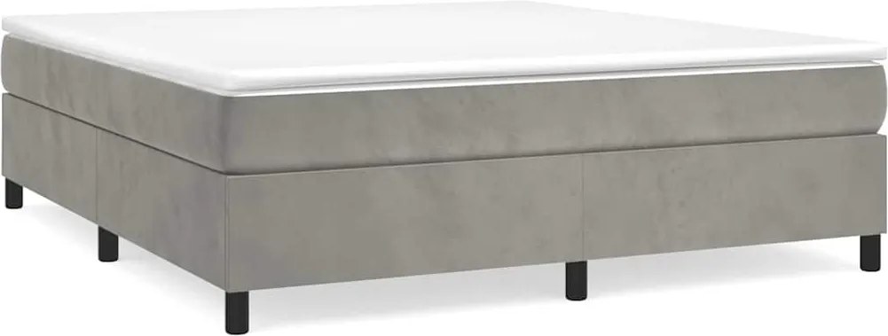 Box spring postel s matrací světle šedá 160x200 cm samet 3144687