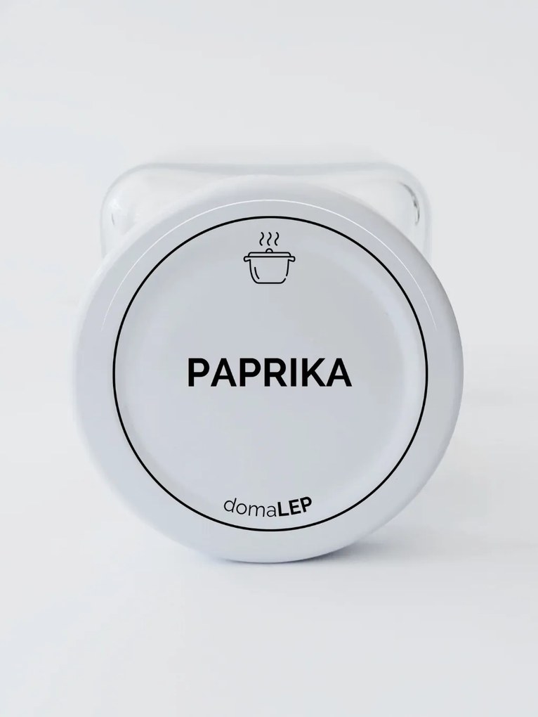 Samolepka na kořenky PAPRIKA průhledná 5 cm tučné písmo