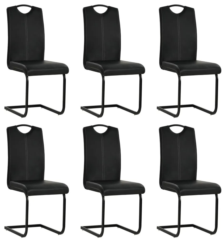 275463 vidaXL Konzolové jídelní židle 6 ks černé umělá kůže