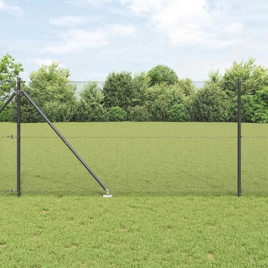 Svařované drátěné ploty s hroty 50 x 1 m Ocel potažená PVC Šedá 3352233