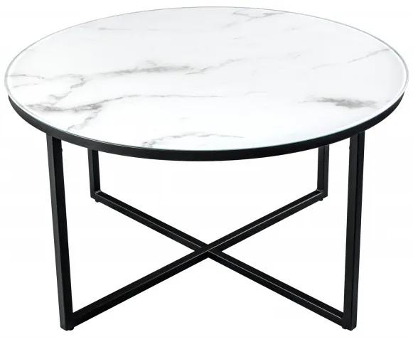 Konferenční stolek Elegance 80cm vzhled bílého mramoru/ 42159