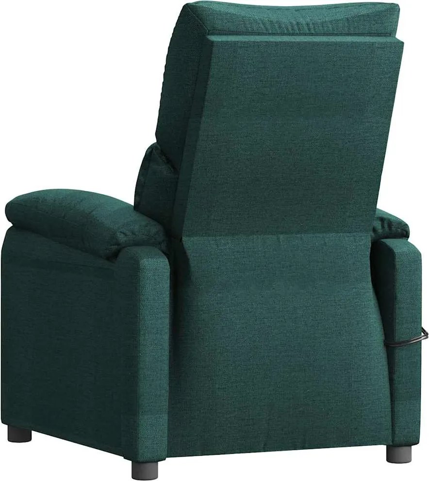 Elektrické masážní křeslo tmavě zelené textil 3098436