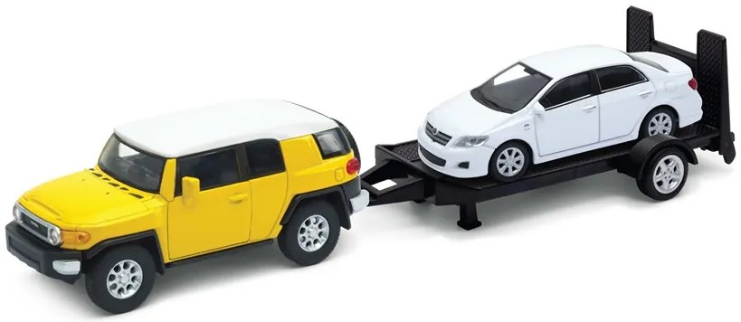 Welly Autovlek Toyota FJ Cruiser + Toyota Corolla 1:34