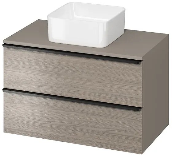 Cersanit - VIRGO závěsná skříňka pod umyvadlo s deskou 80cm, šedá-černá, S522-031