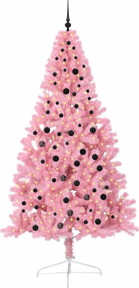 Umělý osvětlený vánoční stromeček Růžová 240 cm PVC 3397103