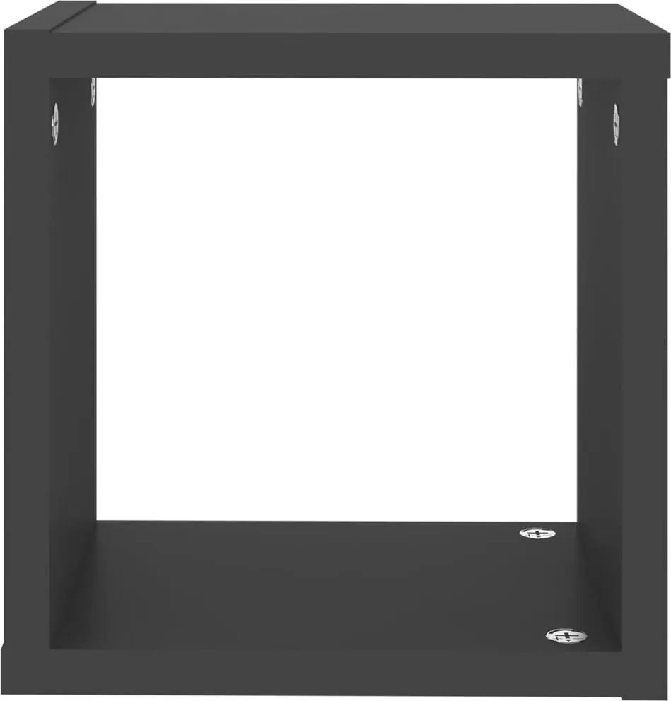vidaXL Nástěnné police kostky 4 ks 22 x 15 x 22 cm [807059] Barva: černá s vysokým leskem