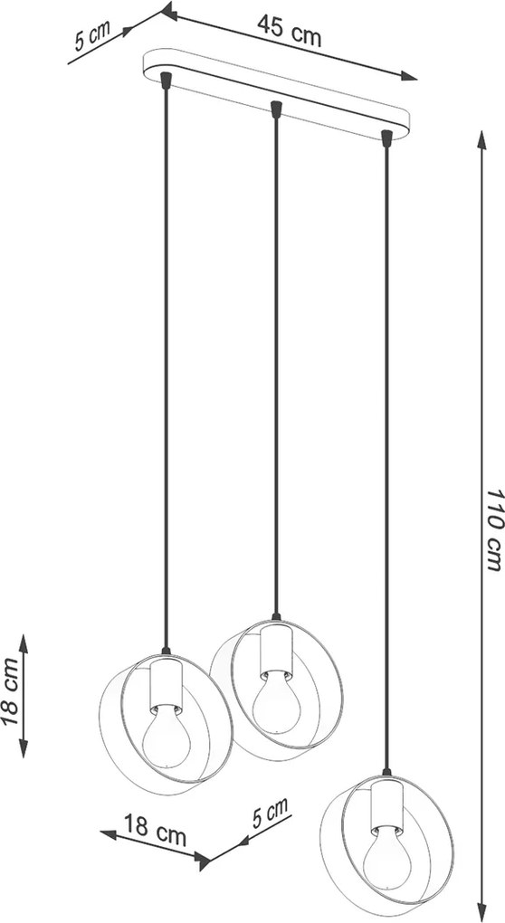 Sollux Lighting Závěsné svítidlo TITRAN 3 bílé