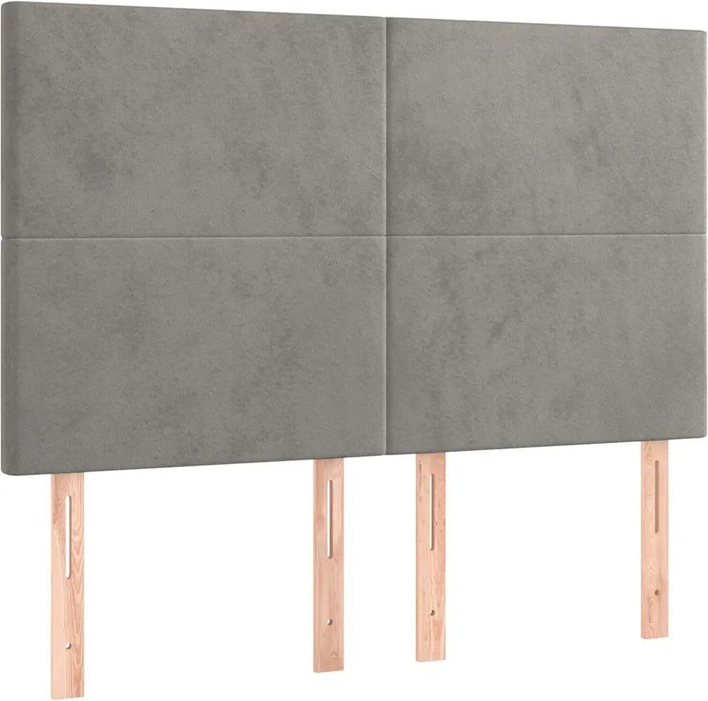 Čelo postele světle šedé 144x5x118/128 cm sametové 3116100