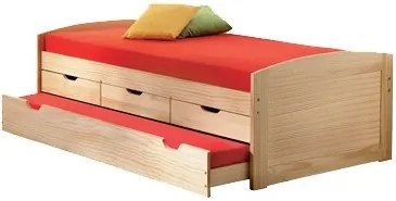 Zvýšená  postel s úložným prostorem a přistýlkou MARINELA 90x200, masiv borovice IA-EXPORT