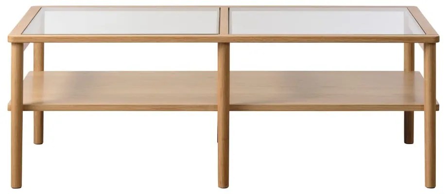 Skleněný konferenční stolek v přírodní barvě 60x120 cm Elba – Unique Furniture