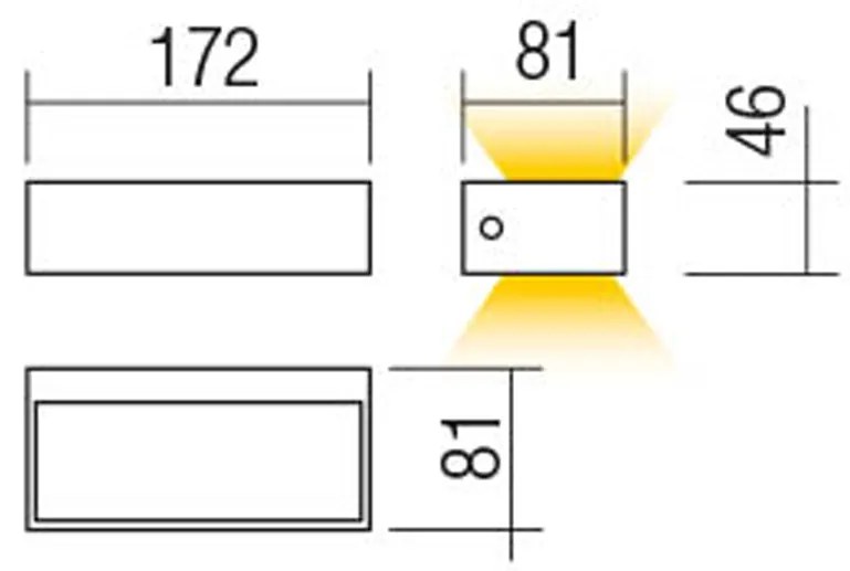 Redo 90153 nástěnné LED svítidlo Lampris tmavě šedé, 9,5W, 3000K, 17,2cm