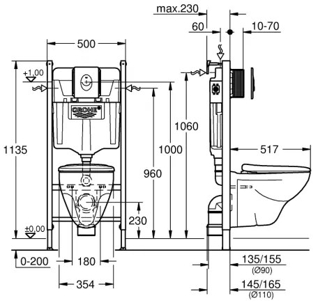 GROHE 39116000 - Set 4 v 1 SOLIDO COMPACT 1,13 m durobílá