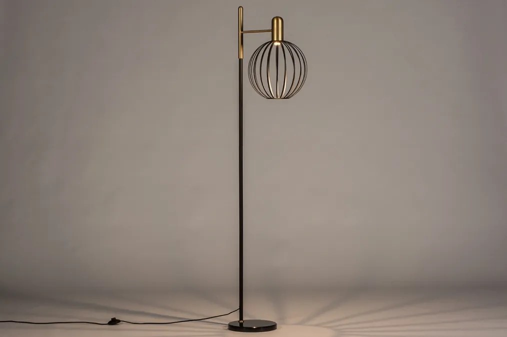 Stojací designová lampa Black Pin and Gold