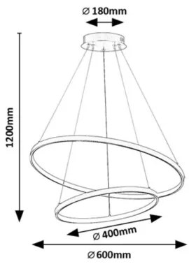 Rabalux 72348 - LED Stmívatelný lustr na lanku BELIZA LED/75W/230V 3000-6500K+DO
