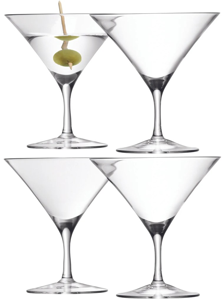 LSA sklenice na martini BAR, 180 ml, 4 ks, čirá, Handmade