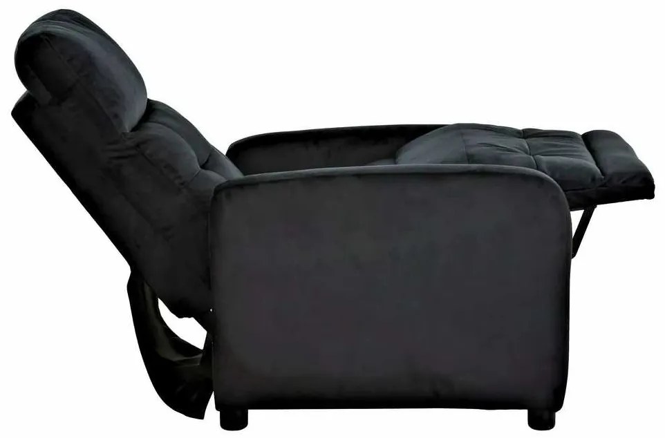 Polohovací křeslo Lennox Velvet, černá