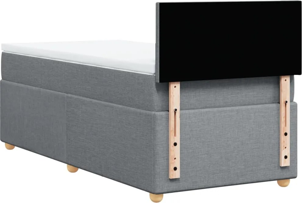 Box spring postel s matrací světle šedá 90x200 cm textil 3286556