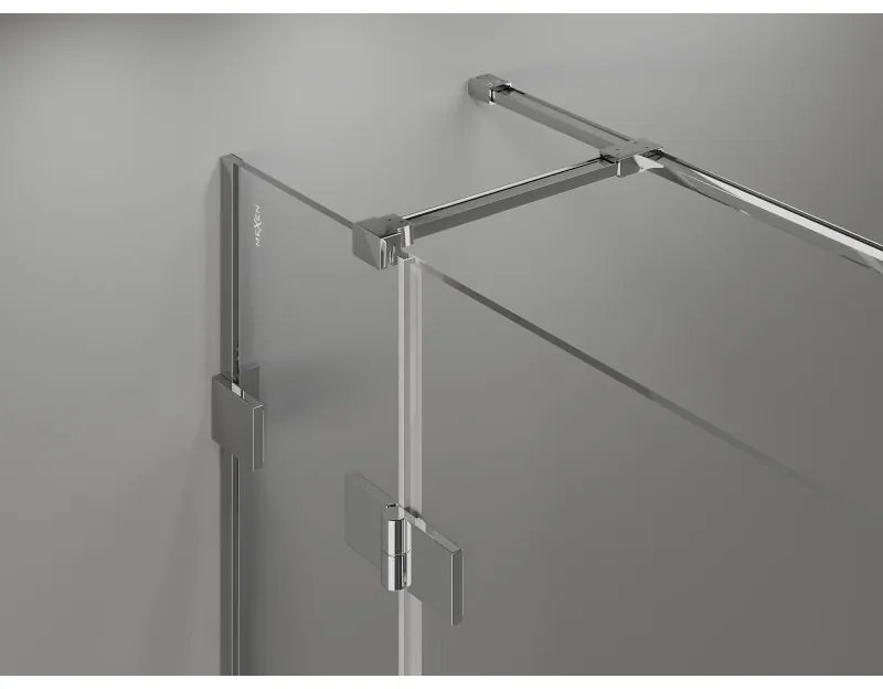 Mexen Lunar T, sklápěcí sprchový kout levý 110 x 70 cm, 8mm čiré sklo, chromový profil, 834T-110-070-01-00-L