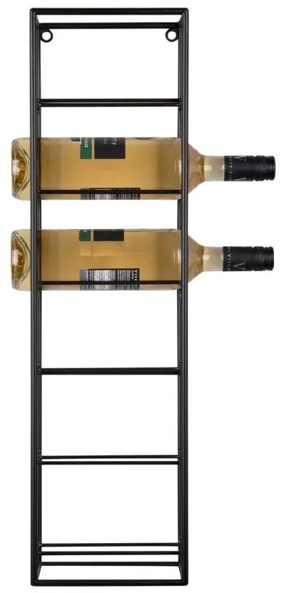Time for home Černý kovový stojan na víno Sitler 66 x 11,5 cm