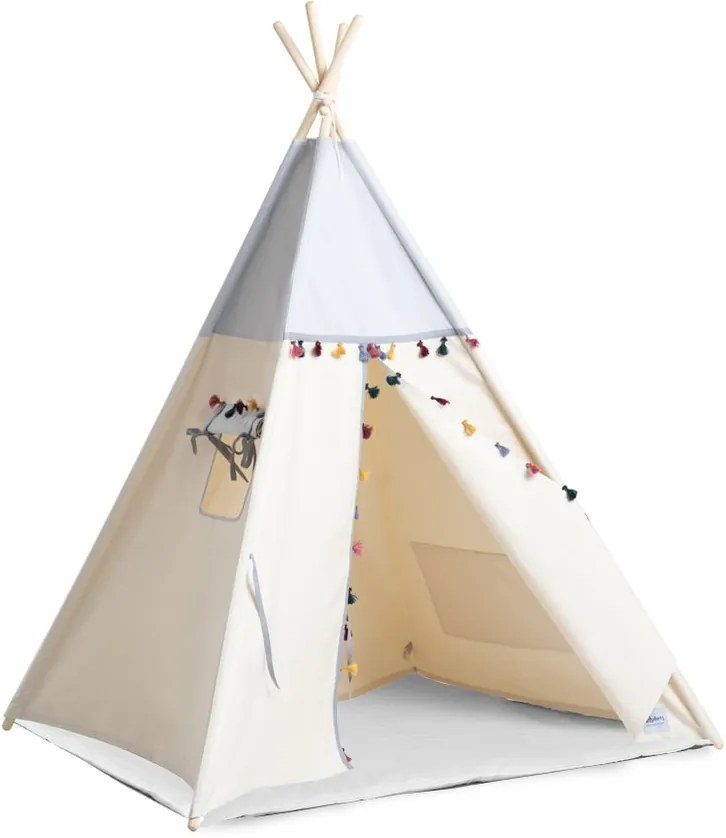 lovel.cz Dětský teepee stan Tasel Boho - Grey