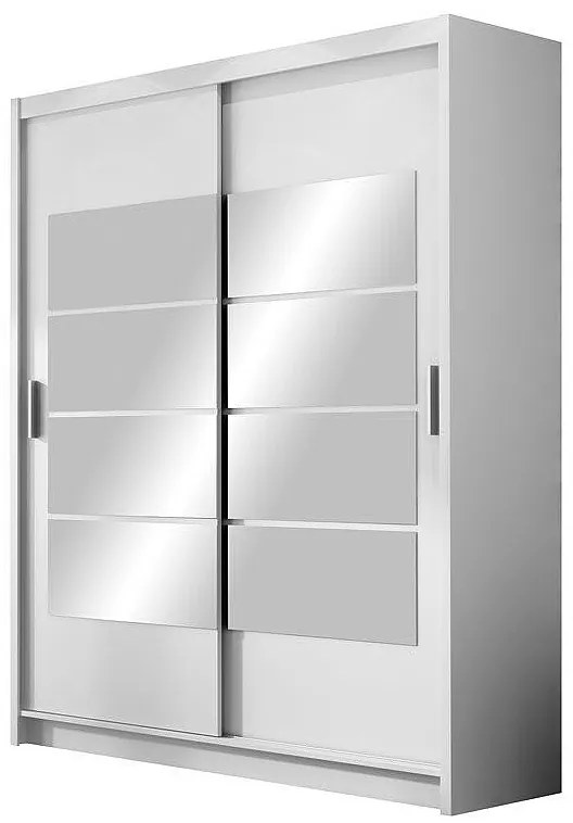 Šatní skříň se zrcadlem v elegantní bílé barvě KN531