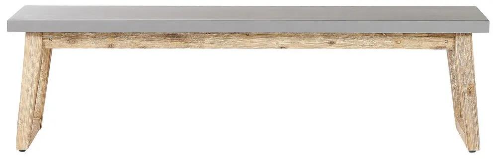 Lavice z betonu a akátového dřeva šedá 160 cm ORIA Beliani