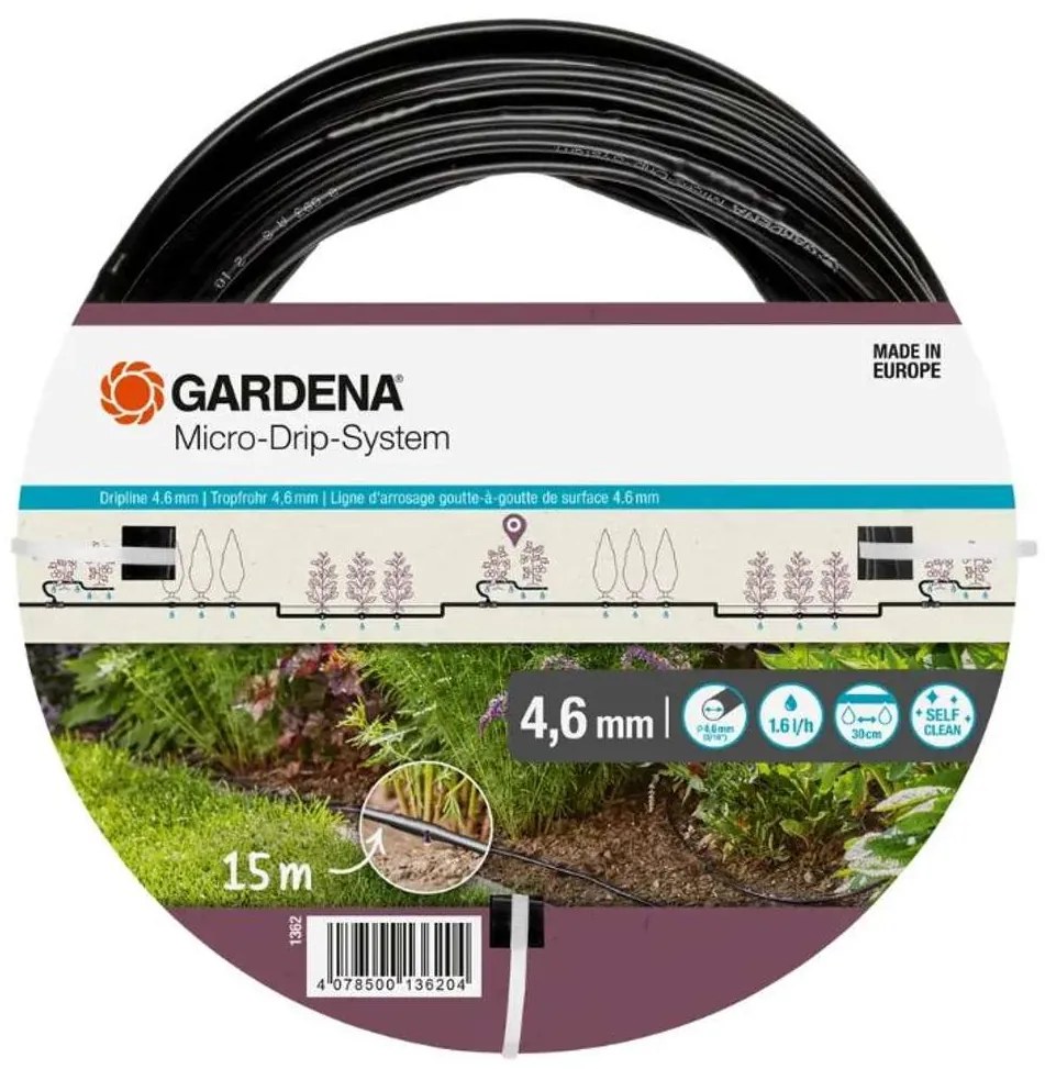 Gardena Micro-Drip-System - Kapací hadice Micro-Drip-System, 4,6 mm, 15 m 01362-20