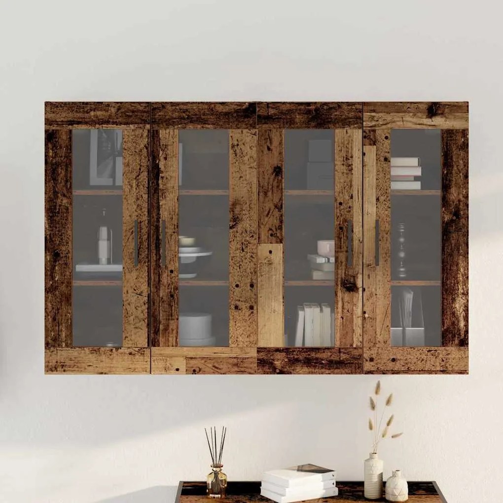 Nástěnné skříně 2 ks Staré dřevo 69,5 x 34 x 90 cm 3394566