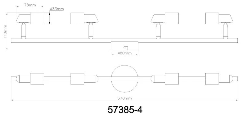 GLOBO KINLEY 57385-4 Bodové svítidlo