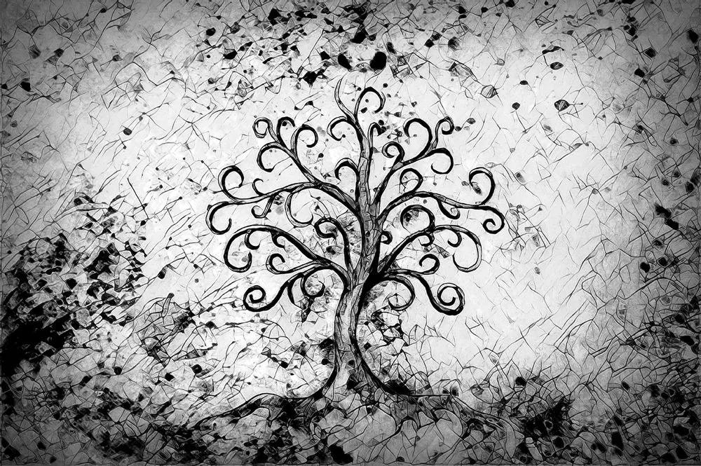 Tapeta strom života čermobílý - 450x300 cm