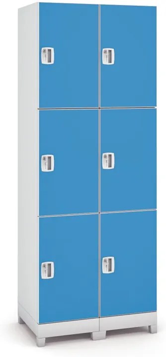 B2B Partner Plastová šatní skříň, 6 dveří, modrá