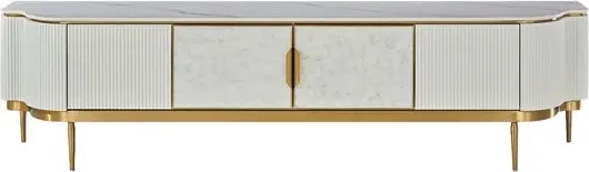 TV stolek Stilig ST905C 200 cm bílý/zlatý/mramor