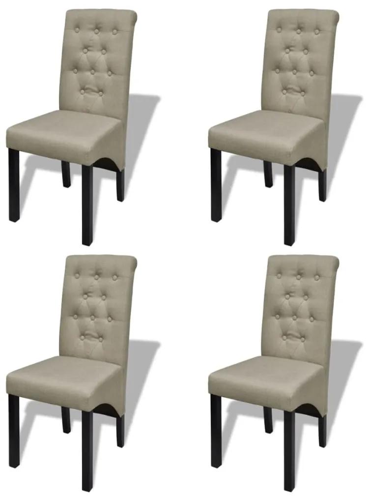 160791 vidaXL Jídelní židle 4 ks béžová textil