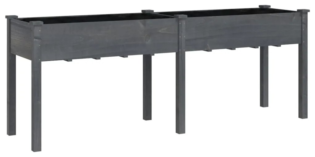 vidaXL Truhlík s vložkou šedý 203 x 53 x 76 cm masivní jedlové dřevo