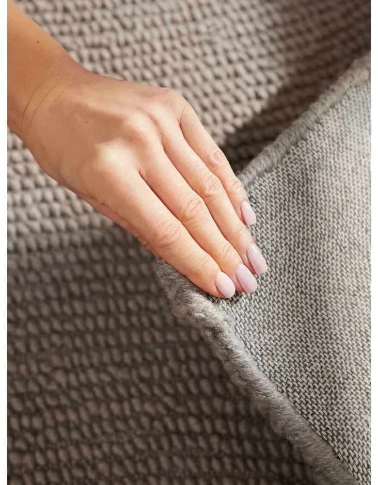 Taupe ručně tkaný vlněný běhoun 80x300 cm Calmio – Hanse Home