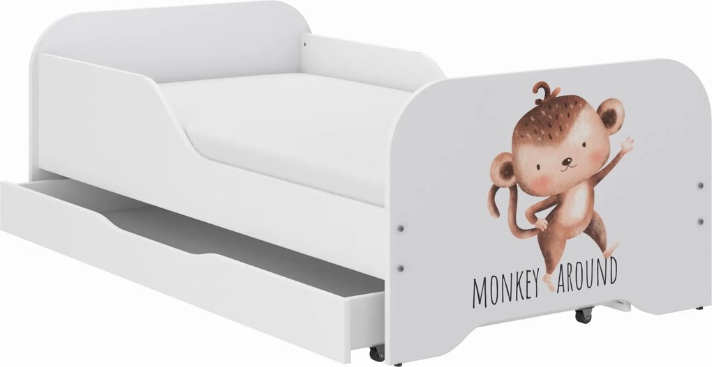Wooden Toys Dětská postel MIKI 160x80 OPICE SAFARI