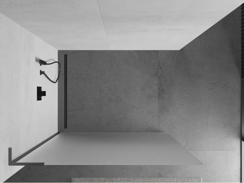 Mexen Kioto L, sprchová zástěna Walk-In 70 x 200 cm, 8mm sklo námraza, grafitový profil, 800-070-103-66-30