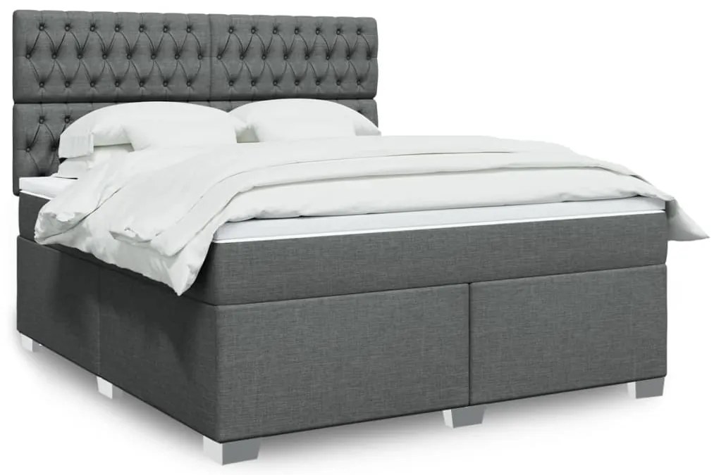 Box spring postel s matrací tmavě šedá 180x200 cm textil 3290575
