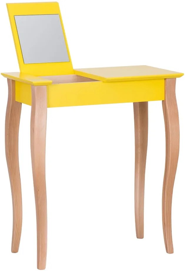 Žlutý toaletní stolek se zrcadlem Ragaba Dressing Table, délka 65 cm